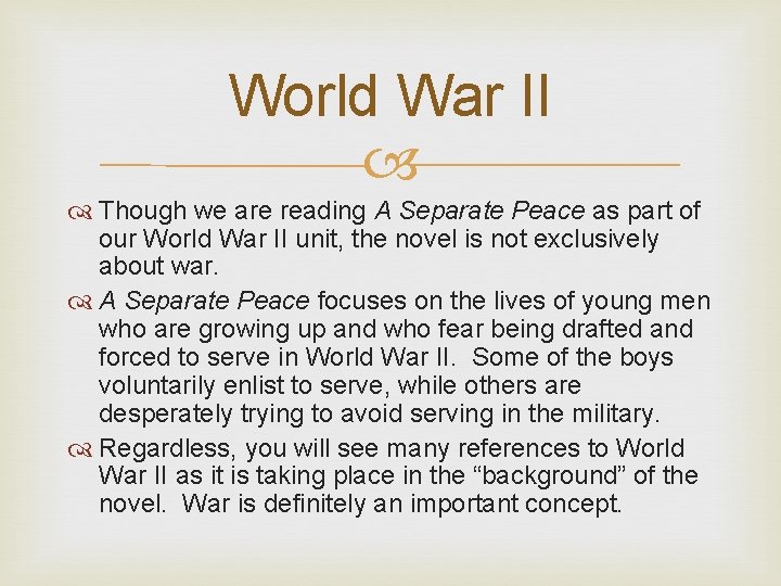 A Separate Peace Background and History John Knowles
