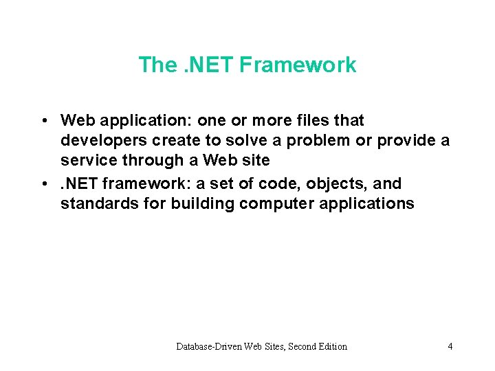 Chapter 6 INTRODUCTION TO ASP NET DatabaseDriven Web