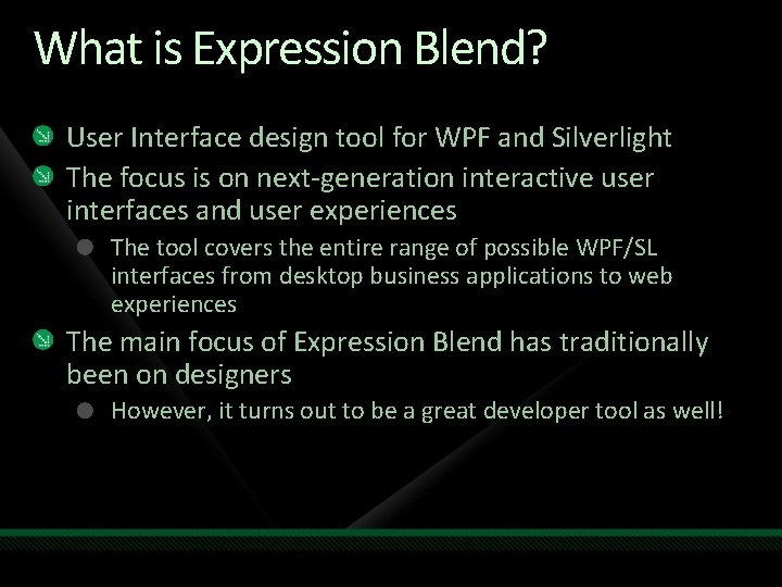 Microsoft Expression Blend from a Developers Point of