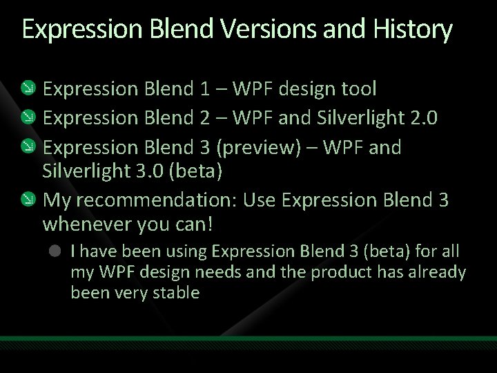 Microsoft Expression Blend from a Developers Point of