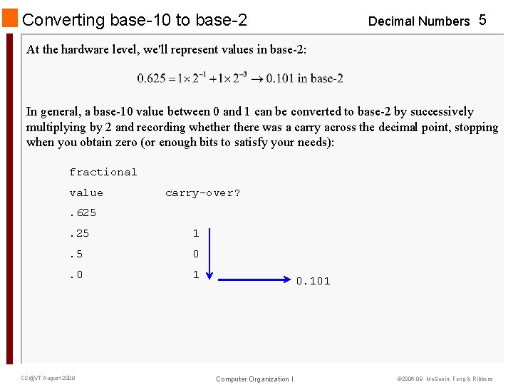 Fractions and the Real Numbers Decimal Numbers 1