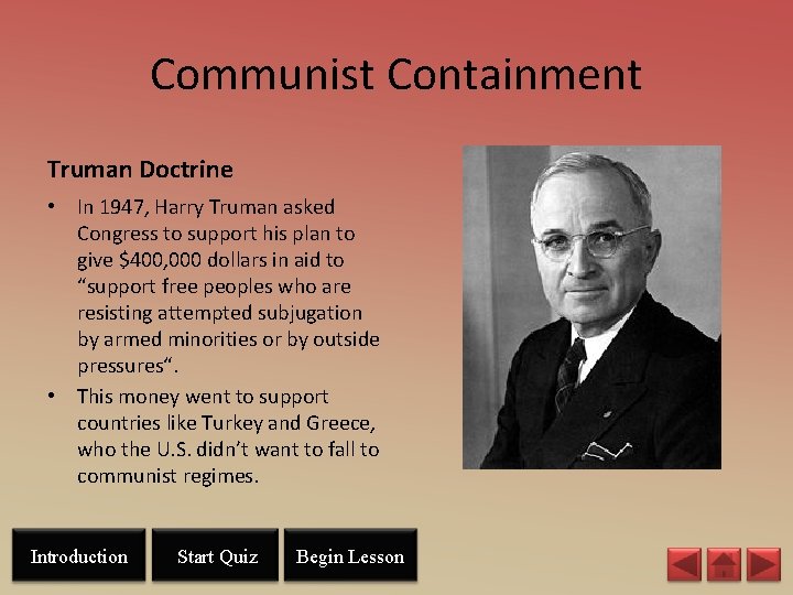 The Cold War Introduction Start Quiz Begin Lesson