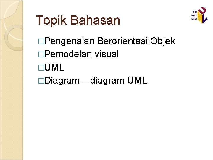 Analisa Desain Berorientasi Objek Pengantar uml Oleh Sri