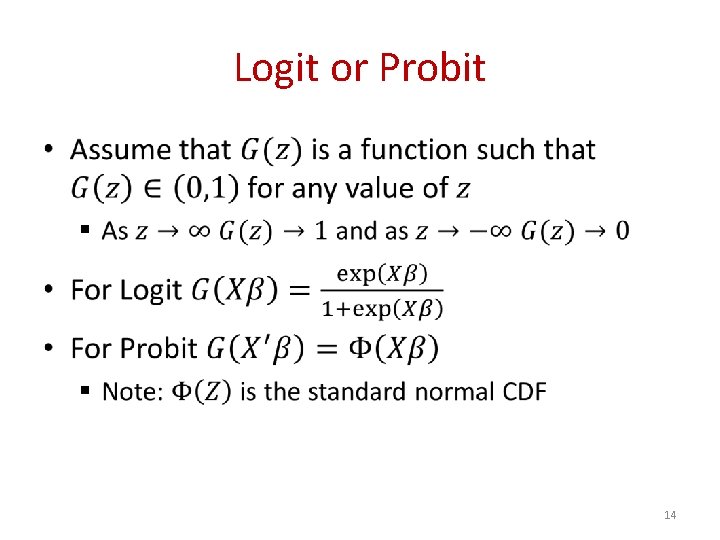 Limited Dependent Variables Binary Models Erik Nesson Ball