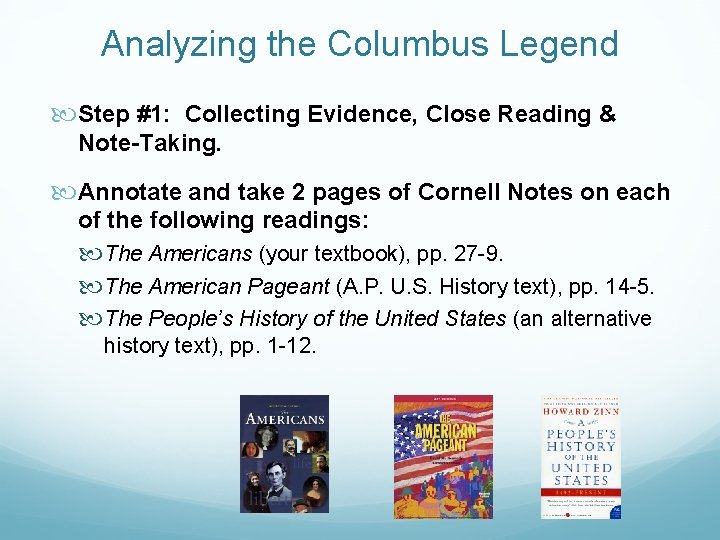 The Columbus Legend Thinking Historically Recall 1 History