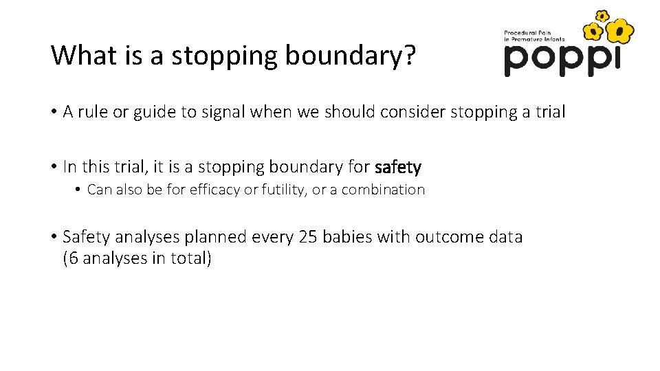 Setting up safety stopping boundaries for a phase