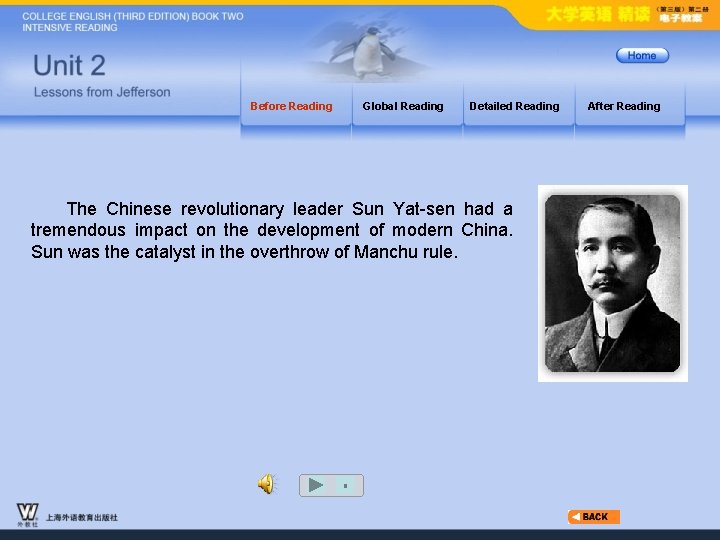 Before Reading Global Reading Detailed Reading 1 Warmup