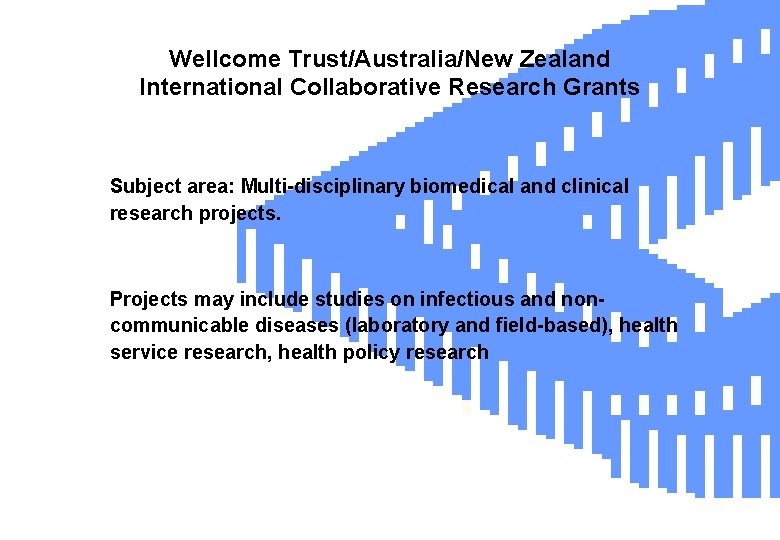 Wellcome TrustAustraliaNew Zealand International Collaborative Research ...