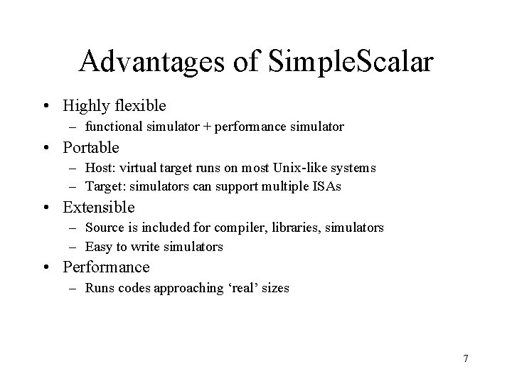 Introduction to Simple Scalar Based on Simple Scalar