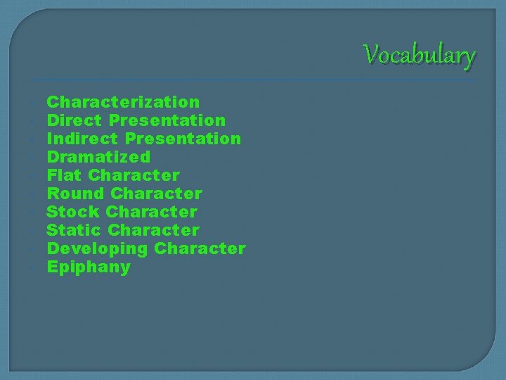 Characterization By Ricky Spooner Bryan Smith Characterization ...