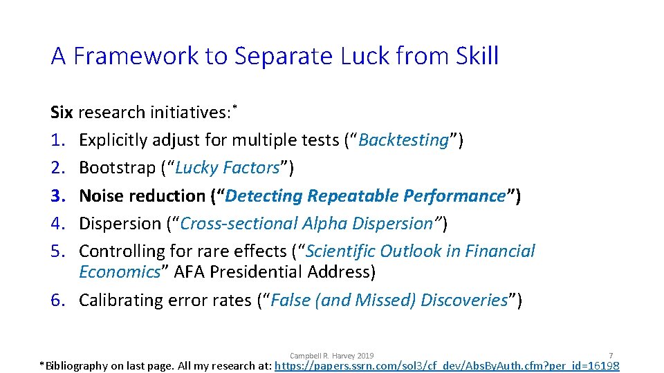 Detecting Repeatable Performance full with appendix Campbell R
