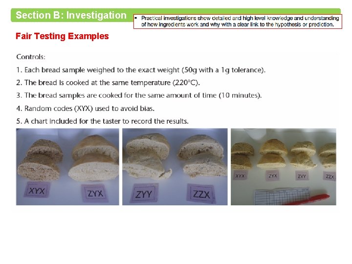 Learning Objectives SECTION B INVESTIGATION 15 Carry out