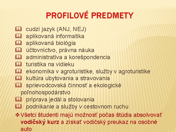 STREDN ODBORN KOLA PONOHOSPODRSTVA A SLUIEB NA VIDIEKU