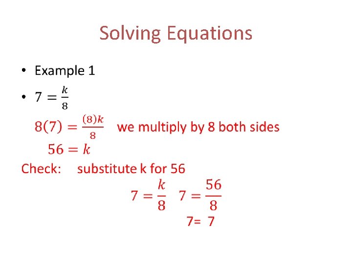 Chapter 1 1 3 solving Equations by Multiplying