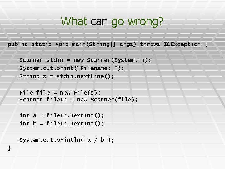 Testing And Exceptions Exception Abnormal Event Occurring During