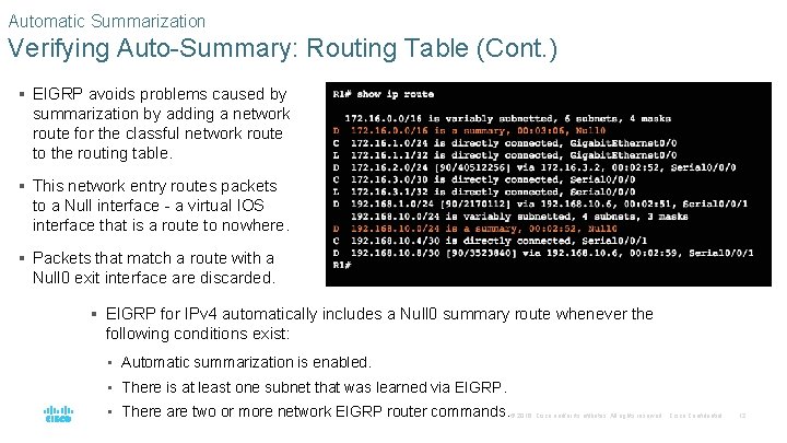 Chapter 7 EIGRP Tuning and Troubleshooting CCNA Routing