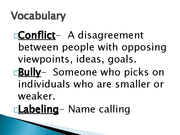 Conflict Resolution Real life Problem Solving Bell Ringer