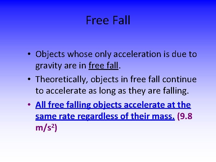 Free Fall Unit 2 B Motion Part 6