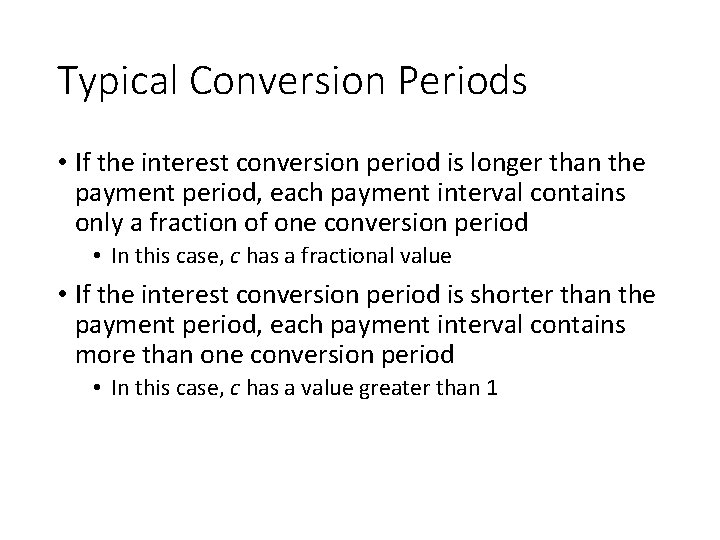 Ordinary General Annuities Unit 10 cont Learning Objectives