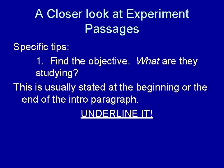 TACKLING THE ACT SCIENCE REASONING TEST STEP BY