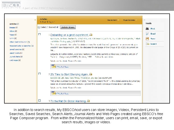 My EBSCOhost Tutorial support ebsco com Welcome to
