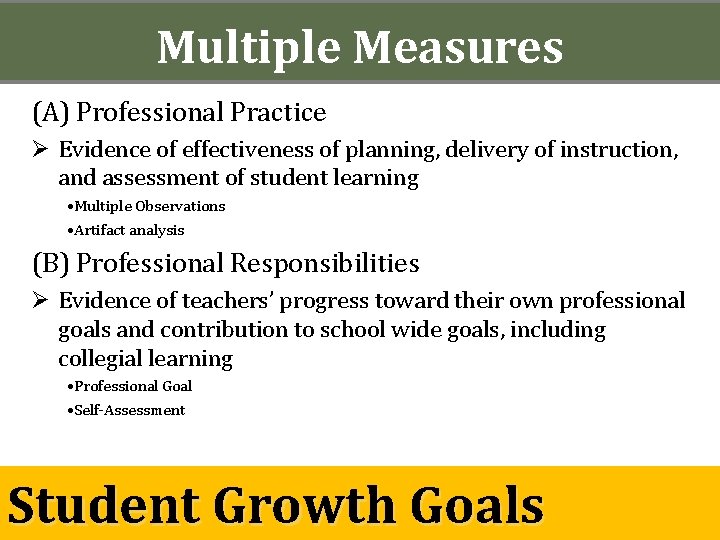 Student Growth Goals An Introduction Presented by Cam