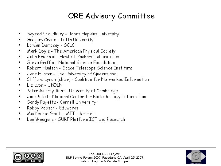 The Open Archives Initiative Object ReUse Exchange ORE