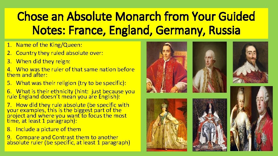 Age of Absolutism The Enlightenment Power Point Project