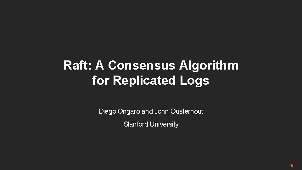 RAFT for State Machine Replication COS 418518 Distributed
