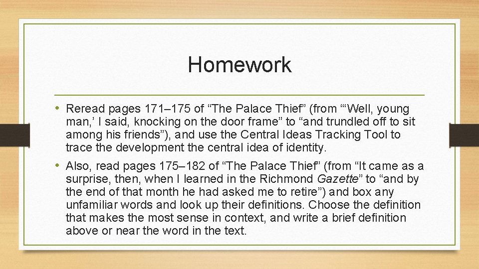 Objective I can analyze how complex characters e