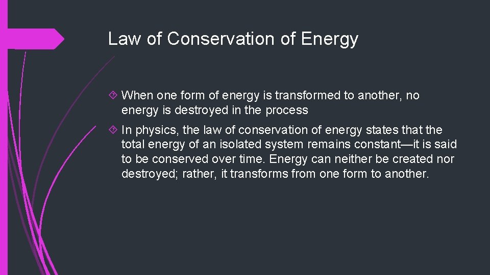 Energy Review Energy A property of objects which