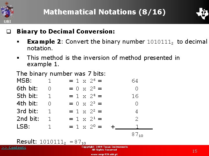 MSP 430 Teaching Materials UBI Chapter 1 Introductory