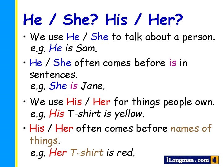 Primary Longman Elect 1 B Chapter 2 His