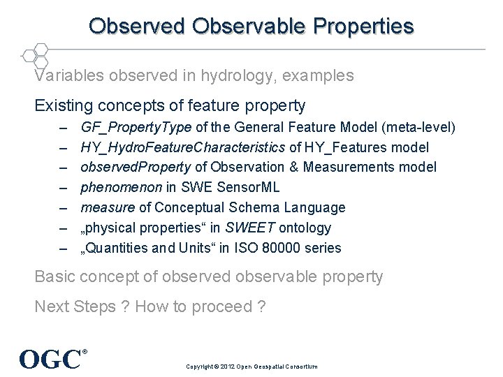 Observed Observable Properties Hydrologic Variables Existing concepts of