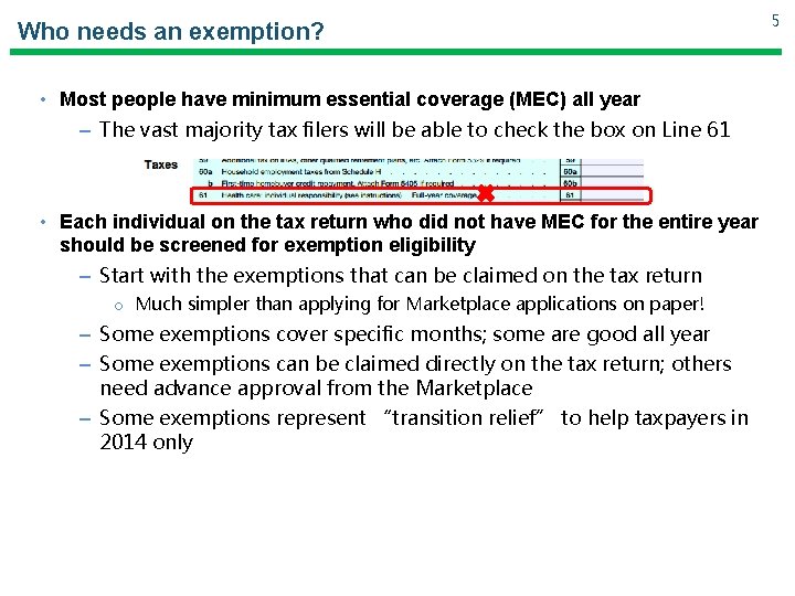 Part II Exemptions the Individual Shared Responsibility Payment
