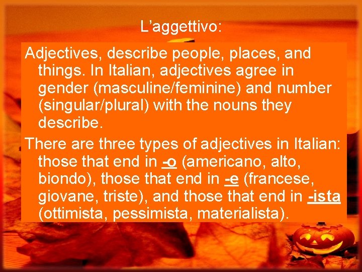 Oggi marted il ventinove ottobre 2013 Lo scopo