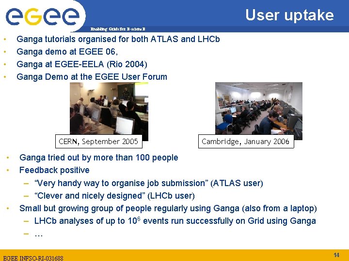 Enabling Grids for Escienc E Ganga Grid User