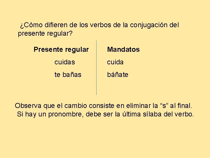 Los mandatos informales Cmo difieren de los verbos