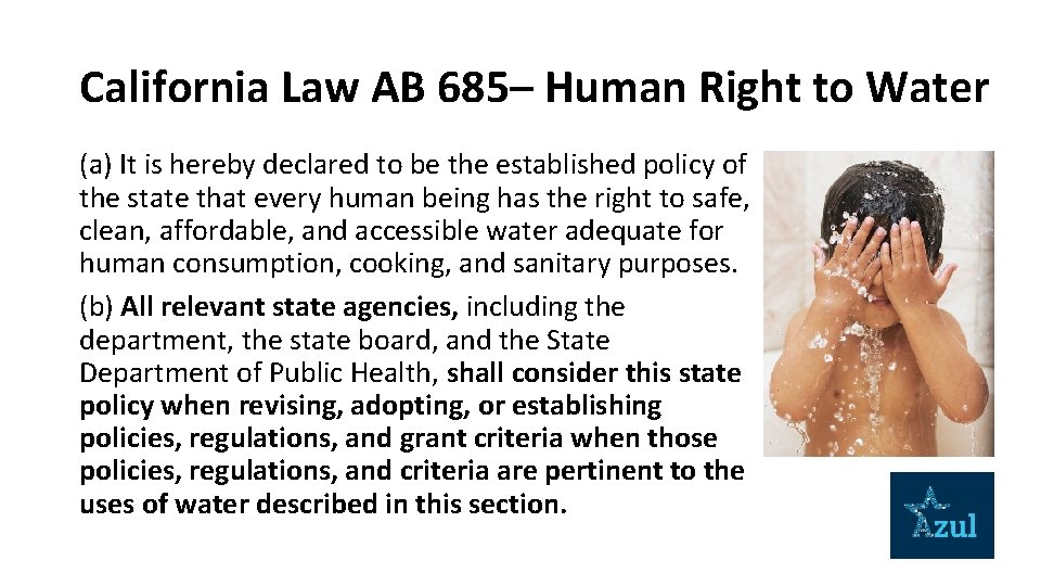 Human Right To Water Presentation by California Law