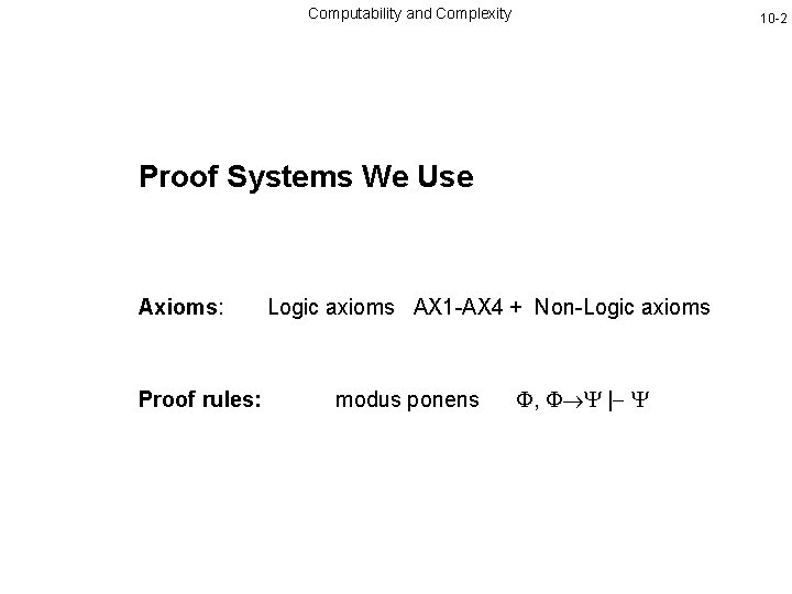 Computability and Complexity 10 1 Gdels Incompleteness Theorem