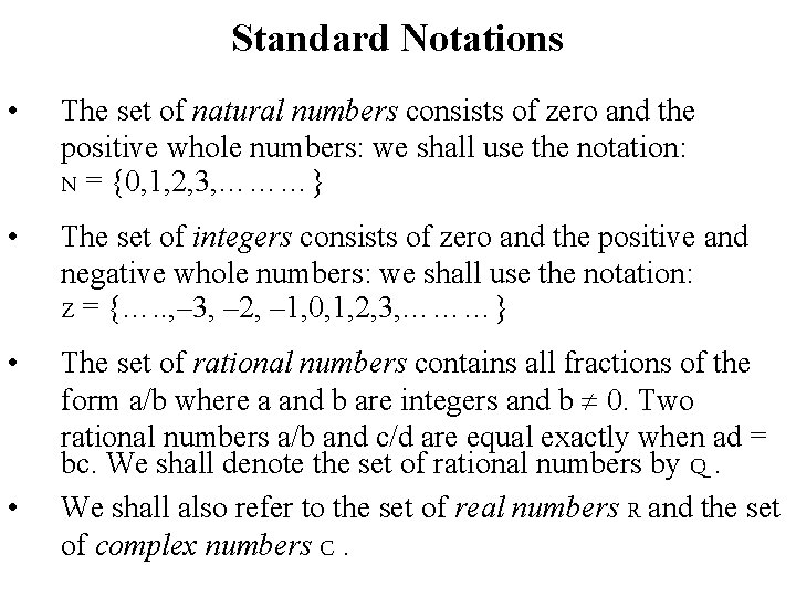 INTRODUCTION SC 116 Algebraic Structures Short Title of