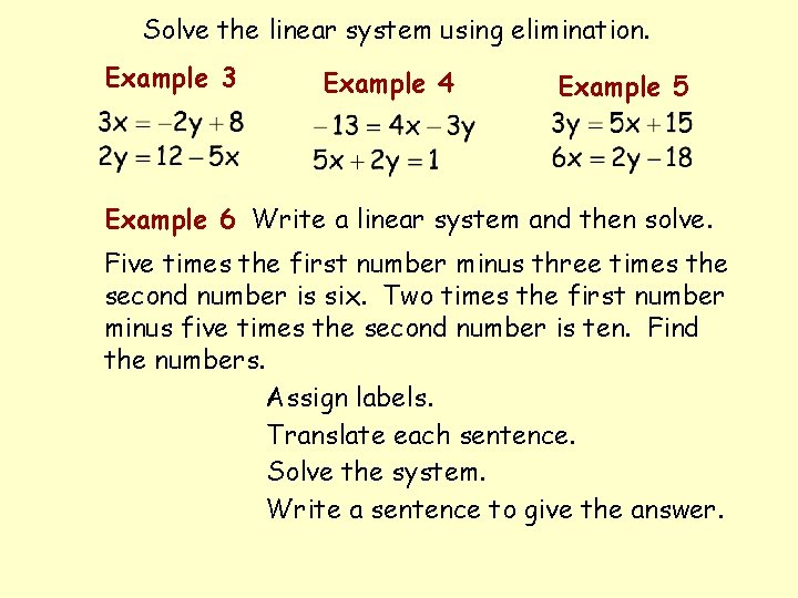 5 4 Elimination Using Multiplication aka Linear Combination