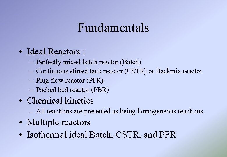 Advanced Chemical Reaction Engineering Lecture 1 Lecturer Syllabus