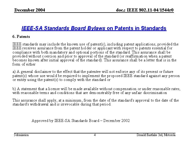 December 2004 doc IEEE 802 11 041544 r