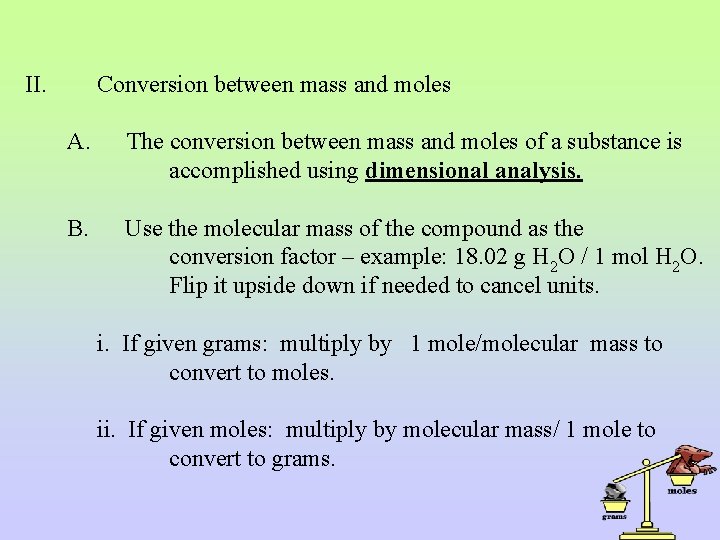 Lesson 25 Molecular Mass and Moles Objectives The