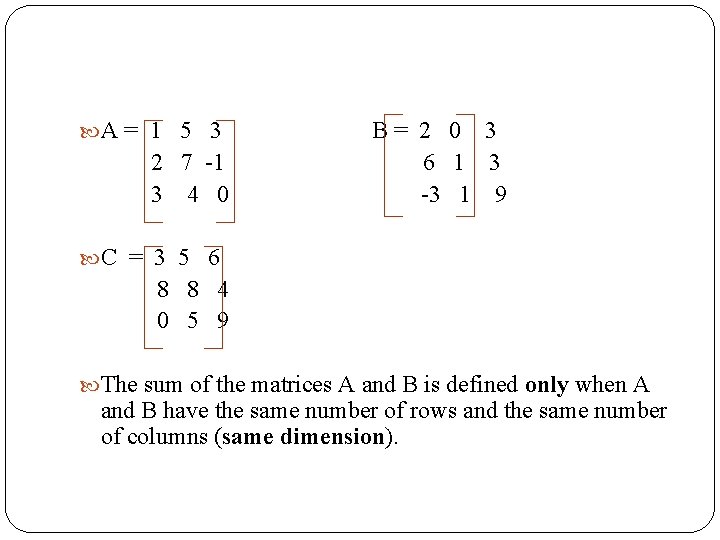 CSNB 143 Discrete Mathematical Structures Chapter 4 Matrix