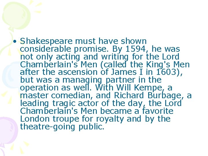 William Shakespeare Background and Basics on the Bard