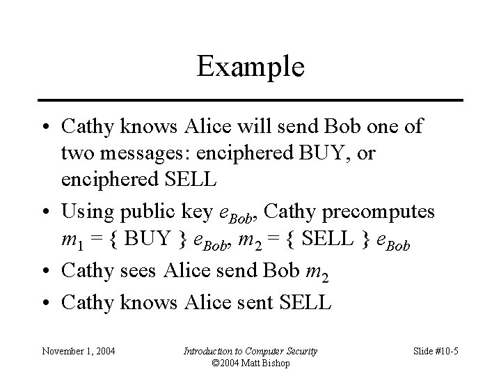 Chapter 10 Cipher Techniques Some Problems Types of