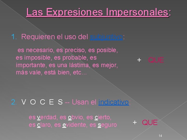 El Modo Subjuntivo The Subjunctive Mood Los Modos