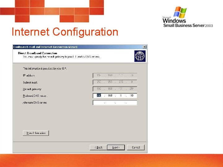 Small Business Server common configurations and setup steps